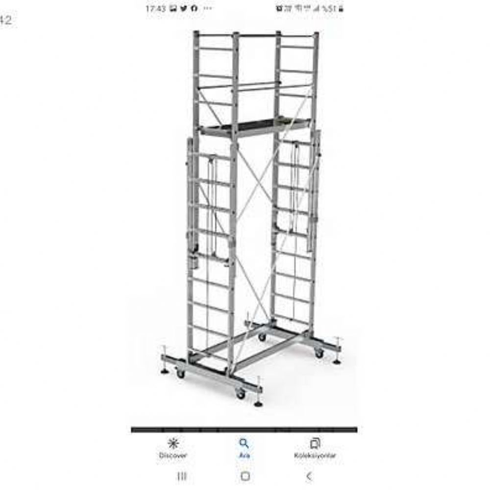 Kiralık tekerlekli alüminyum mobil iskele merdiven platform mell ...