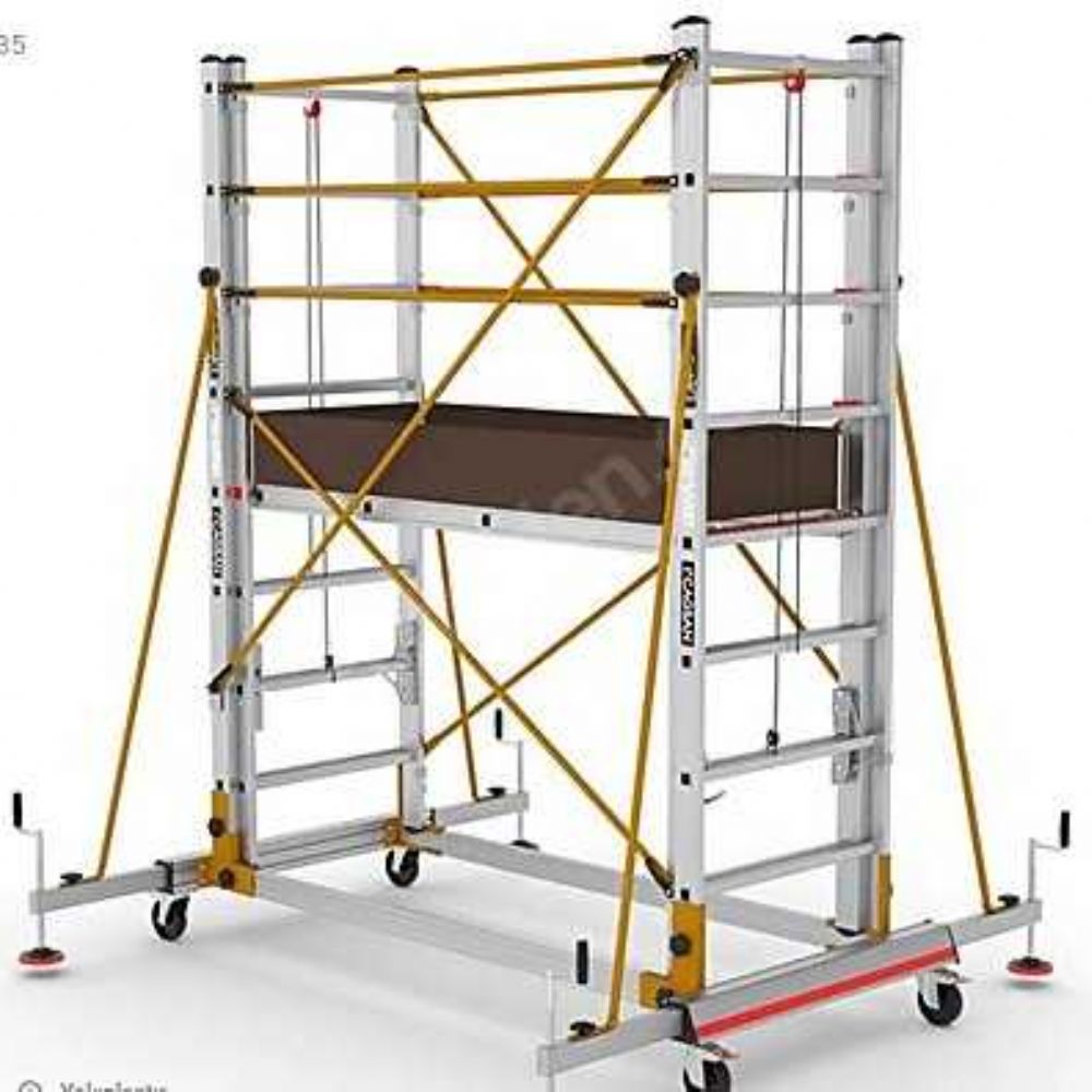 Kiralık tekerlekli alüminyum mobil iskele merdiven platform ...