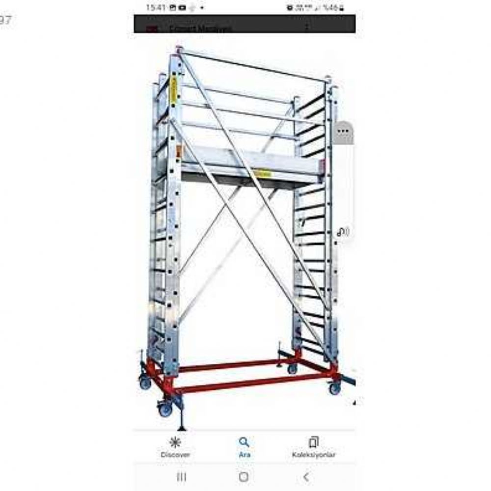 Kiralık tekerlekli alüminyum mobil iskele merdiven platform ...
